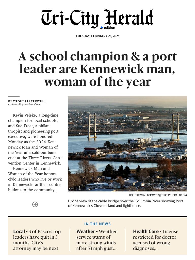 A school champion & a pioneering port leader are Kennewick man, woman ...